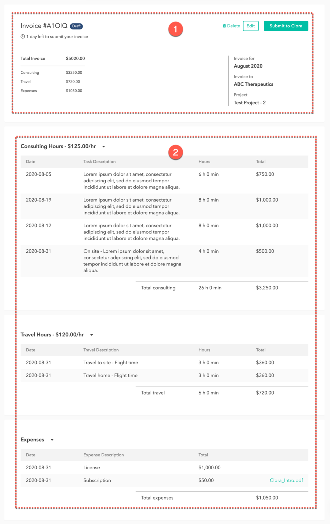 My Invoices for Consultants: How It Works | Clora